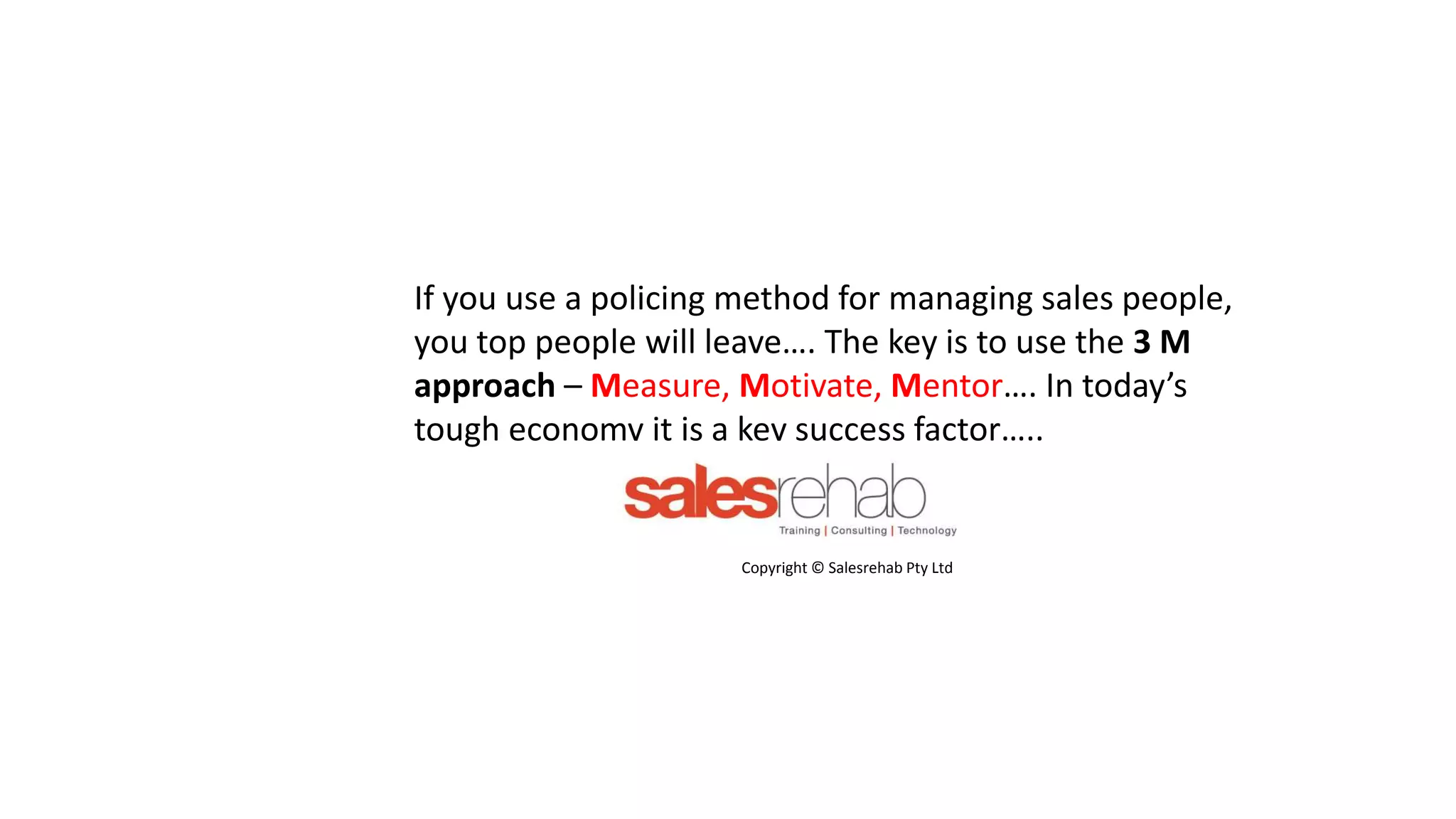 The 3m's in sales management success | PPT