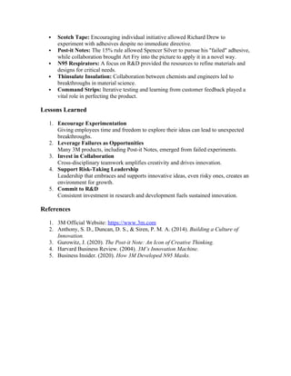 Innovation Culture in 3M: Learnings and Insights | DOCX