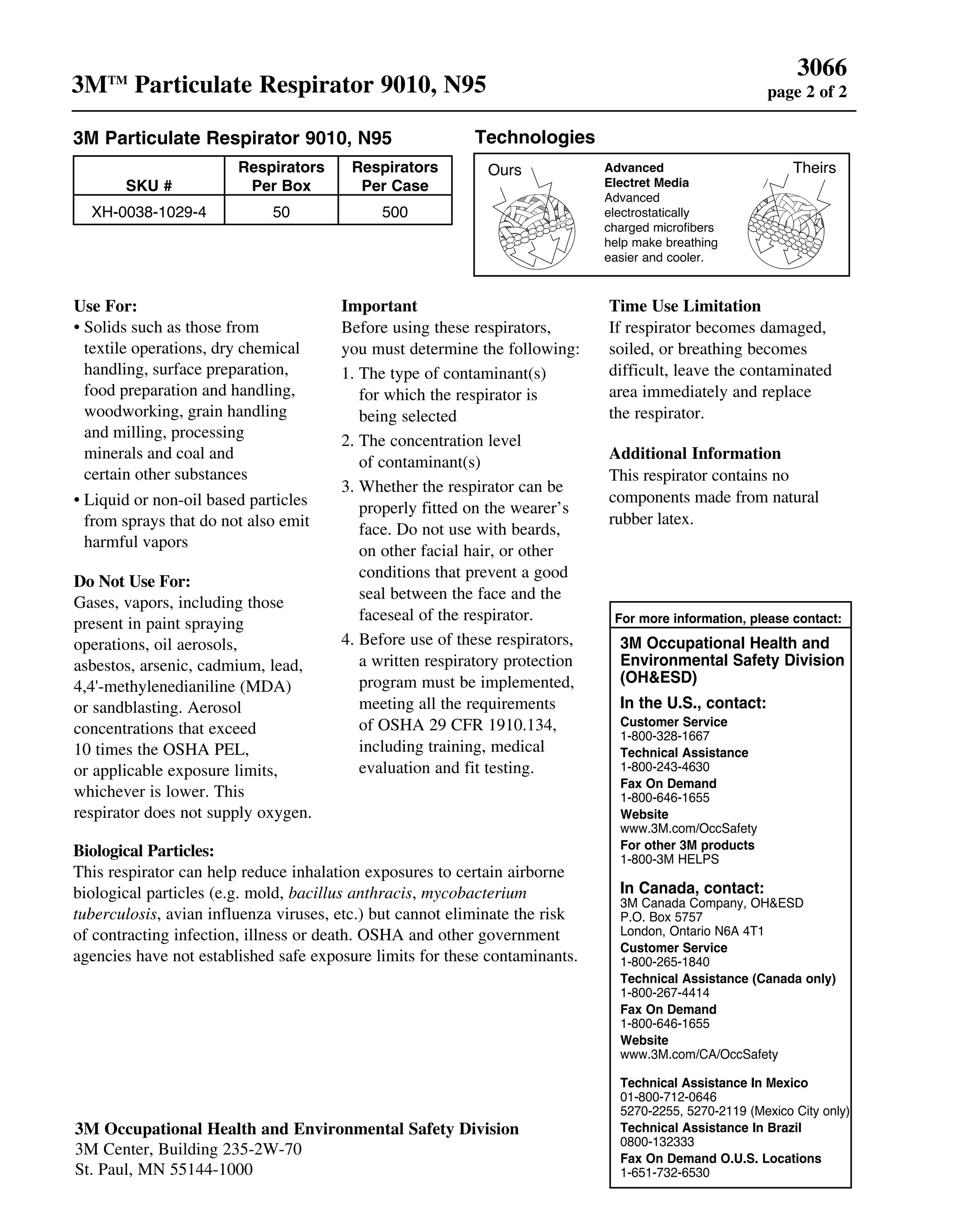 3 m 9010 particulate respirator, n95 | PDF