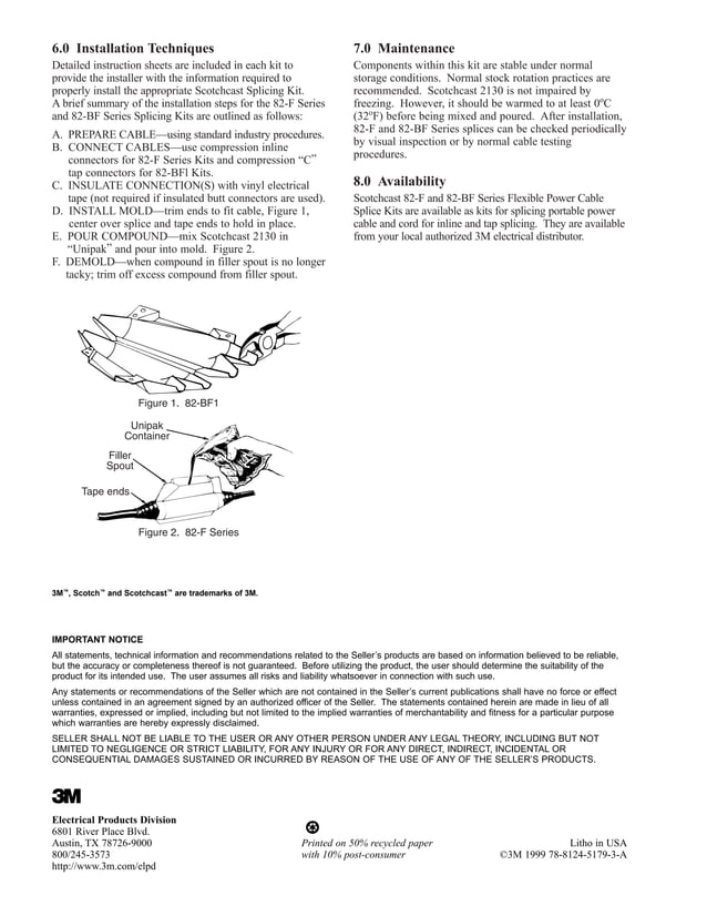 3M Scotchcast 82F2 Inline Submersible Offshore Cable Joint Seawater ...