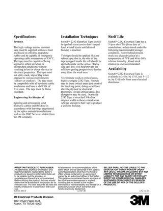 3M 2242 Scotch Tape Data Sheet | PDF