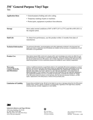 Băng keo 3M 764 | PDF