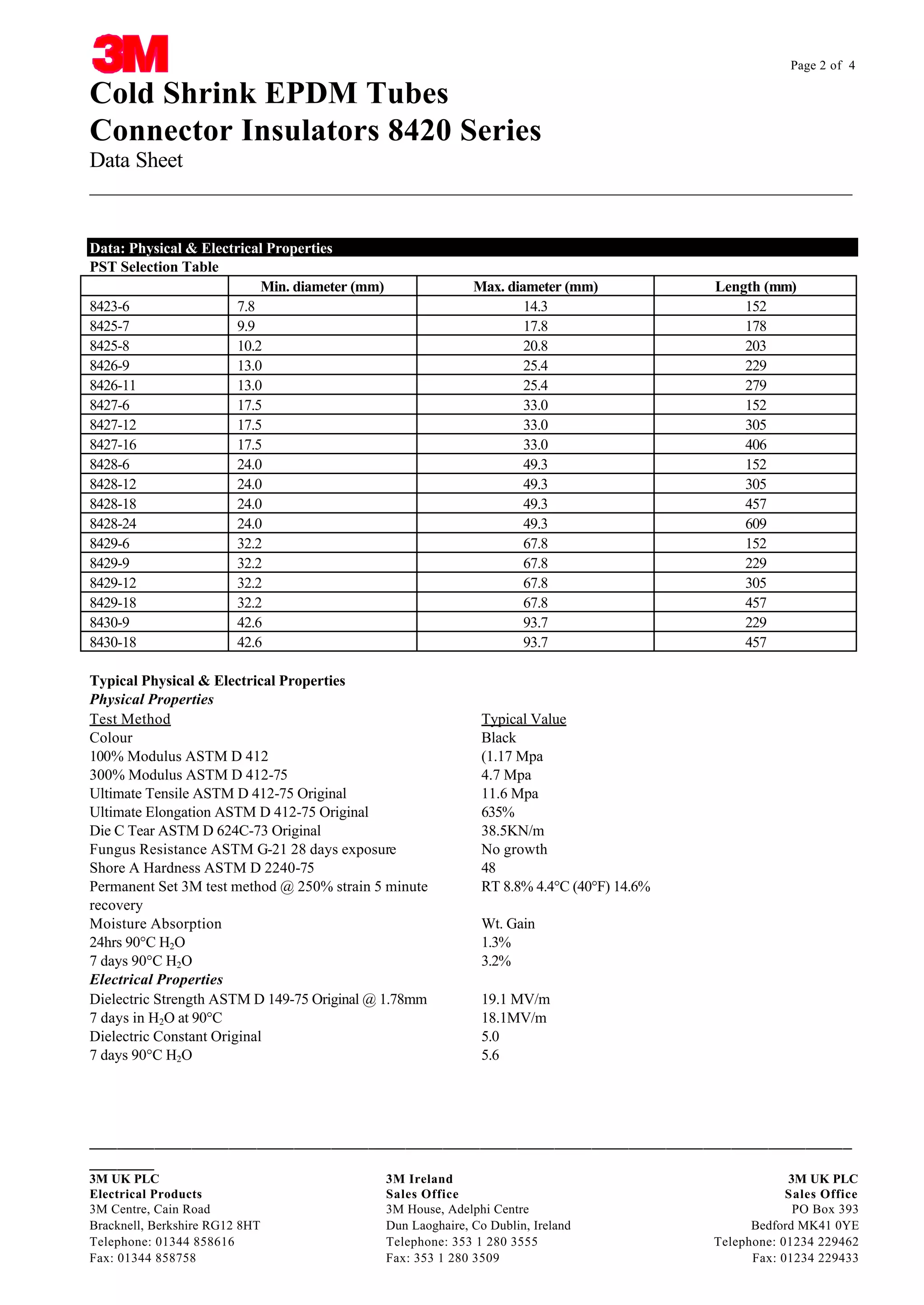 3M 8428-18 Cold Shrink Tube | PDF
