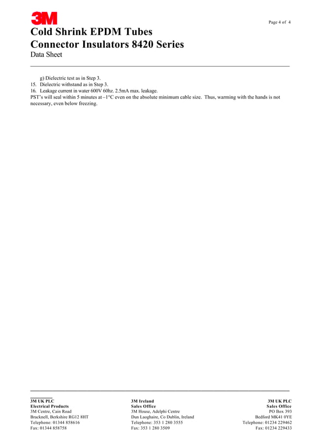 3M 8429-9 Cold Shrink Tube | PDF