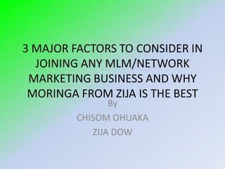 3 major factors to consider in joining mlm | PPT