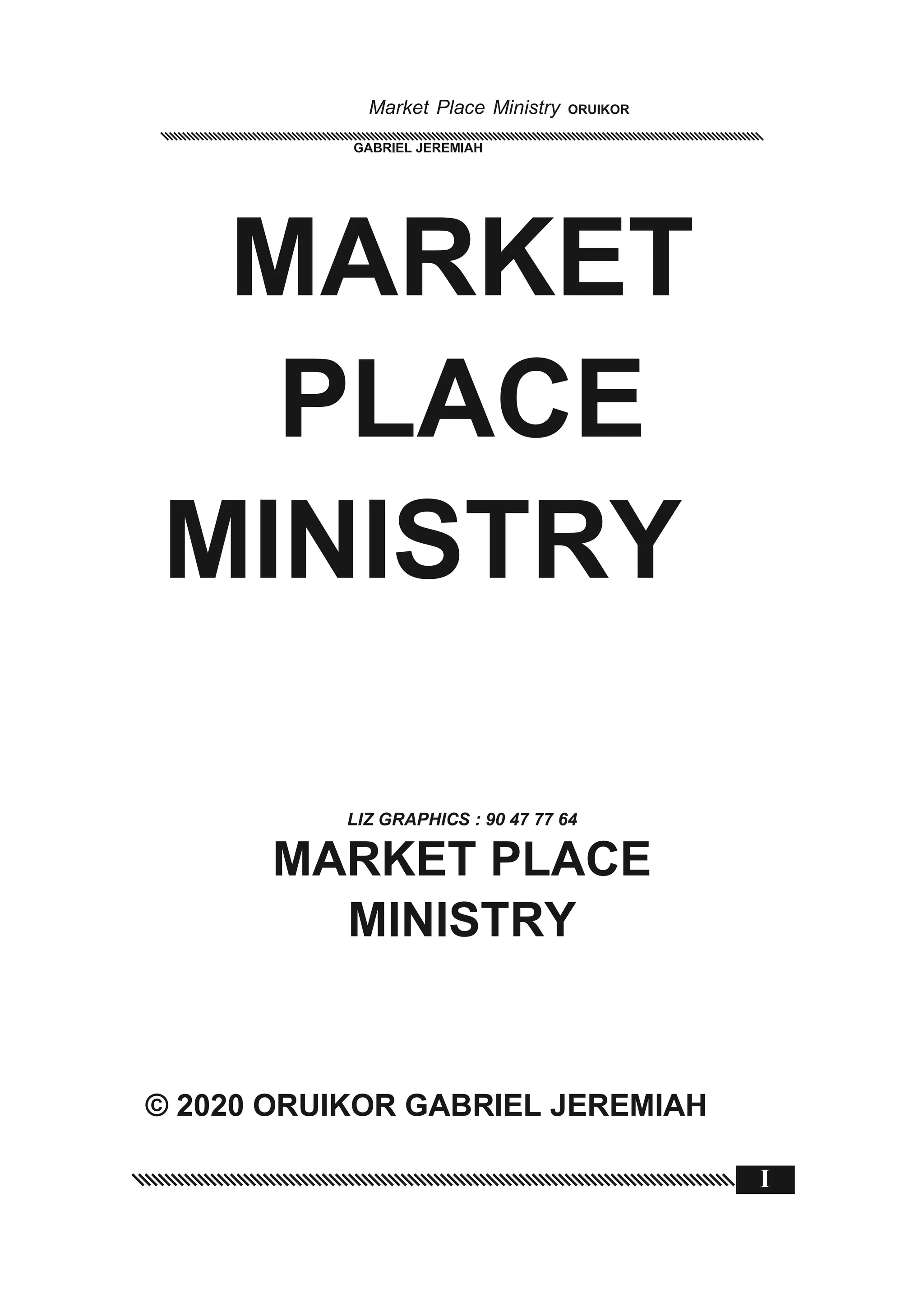 MARKET PLACE MINISTRY | PDF