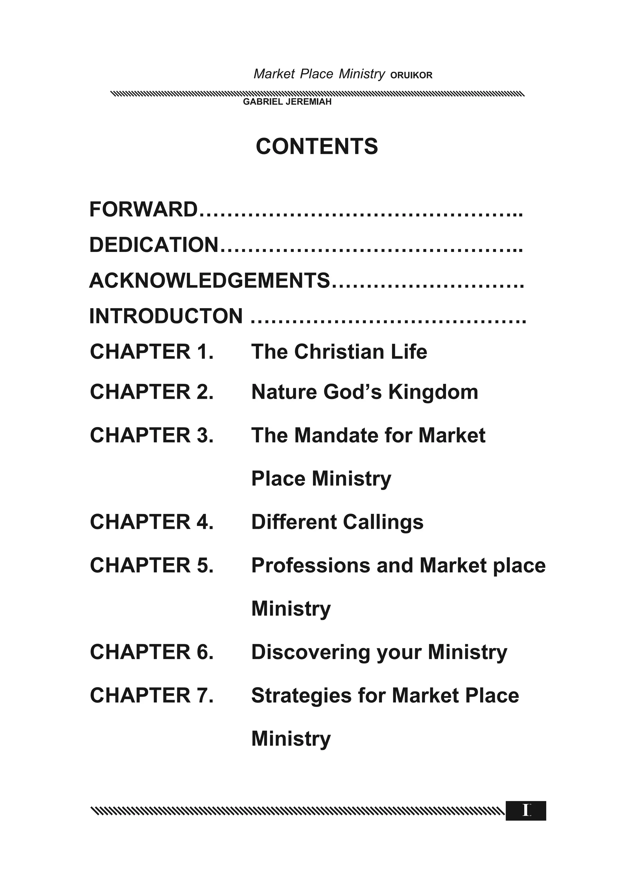 MARKET PLACE MINISTRY | PDF