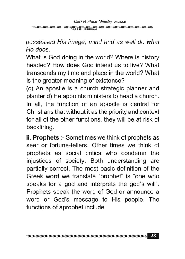 MARKET PLACE MINISTRY | PDF