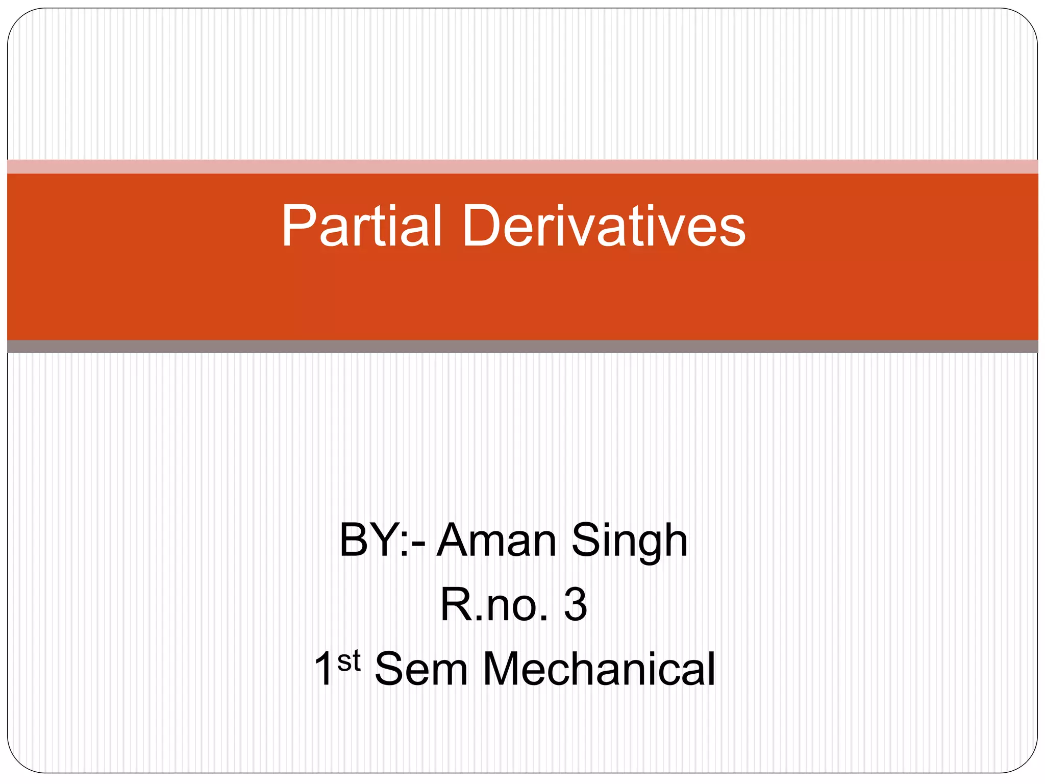 Partial Derivatives | PPTX