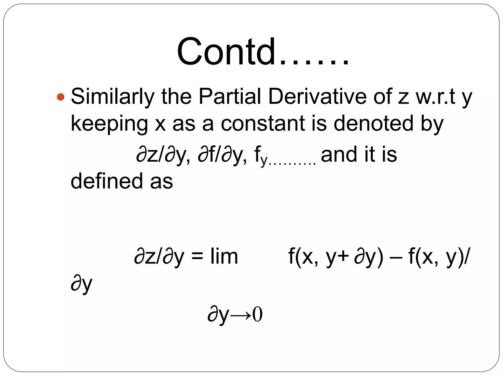 Partial Derivatives | PPTX