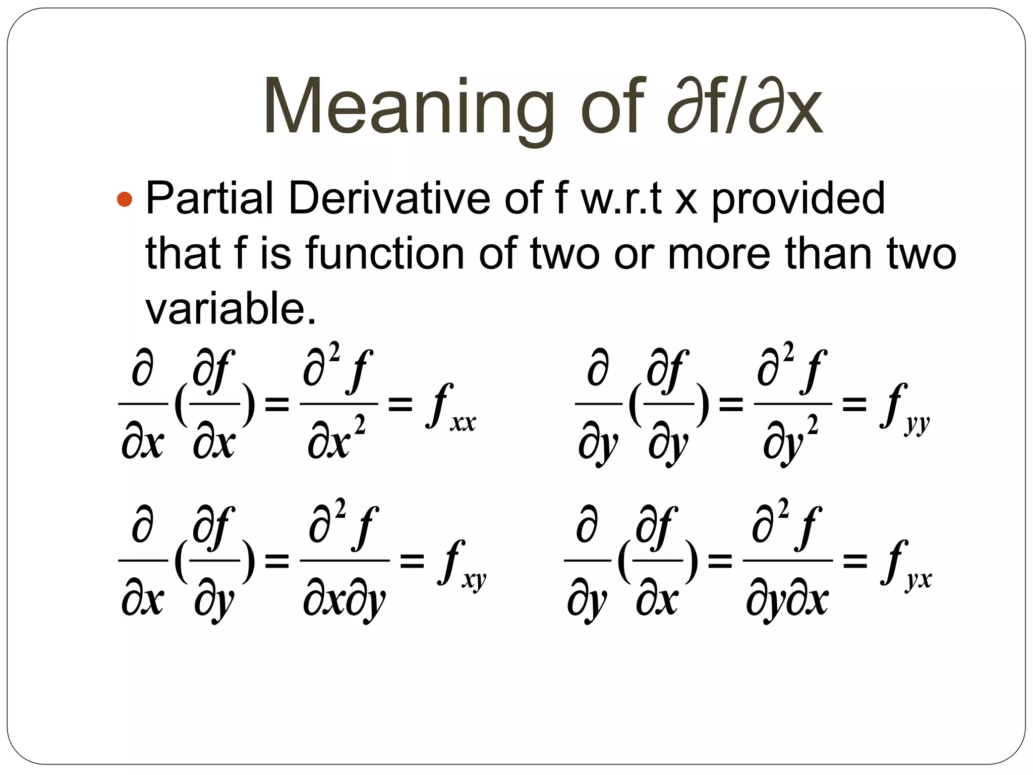 Partial Derivatives | PPTX