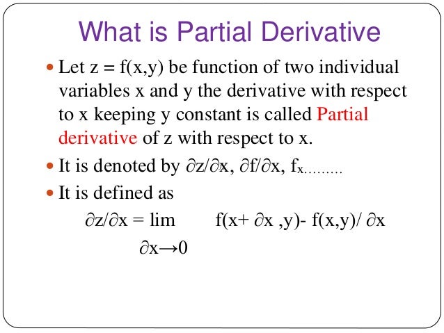 Partial Derivatives