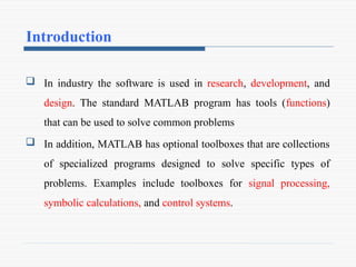 3_MATLAB Basics Introduction for Engineers .pptx | Computing | Technology & Computing
