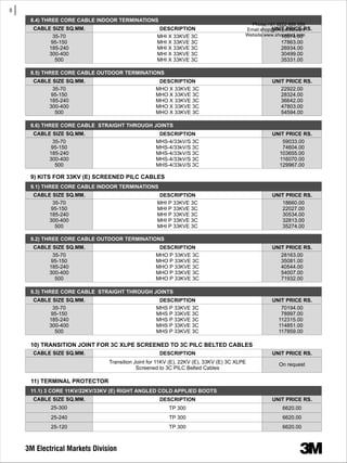 3M cable and electrical products catalogue and 3M Cable Price List ...