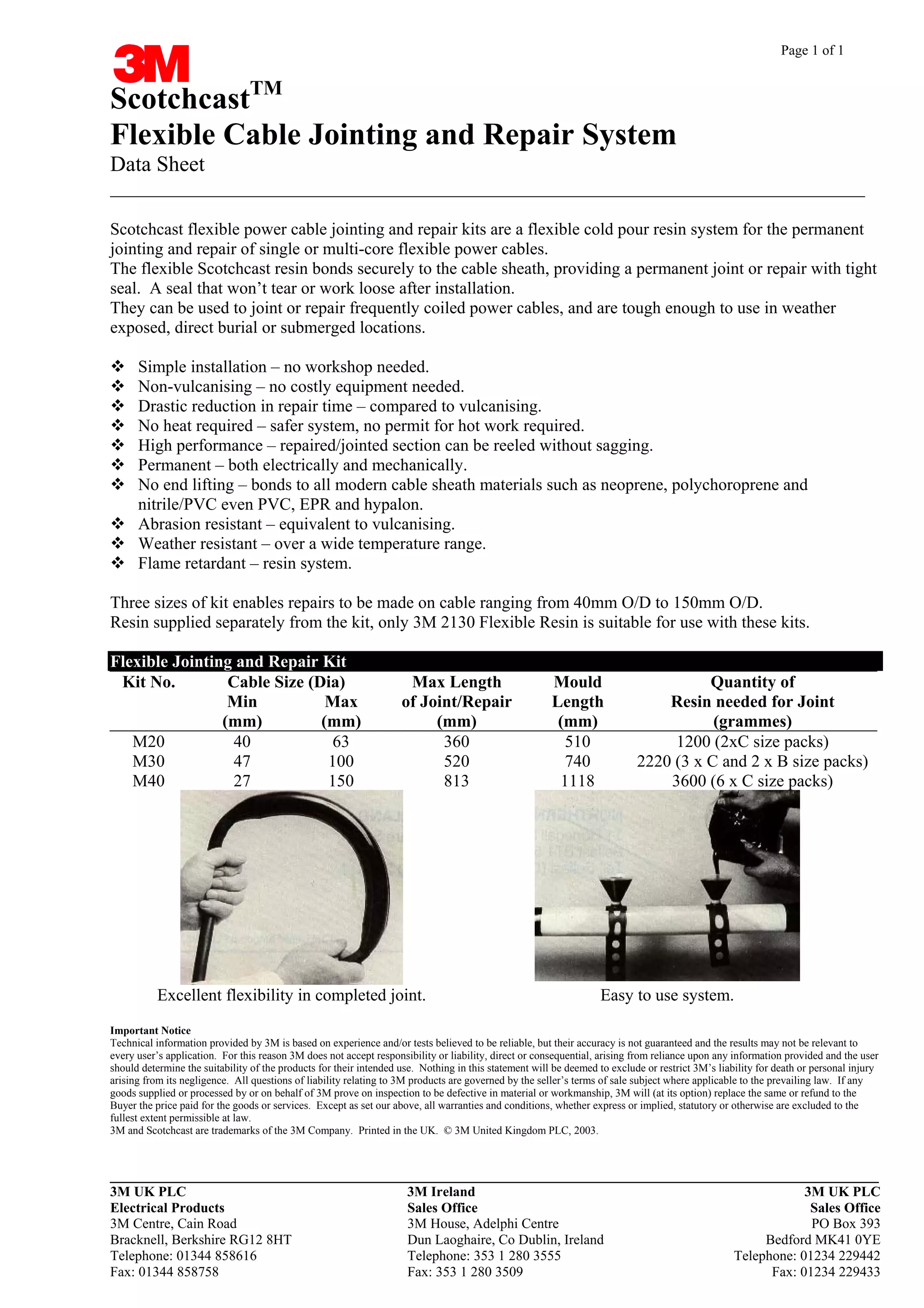 3M Cable Sheath Repair for Offshore Shipwiring & Marine Cables | PDF