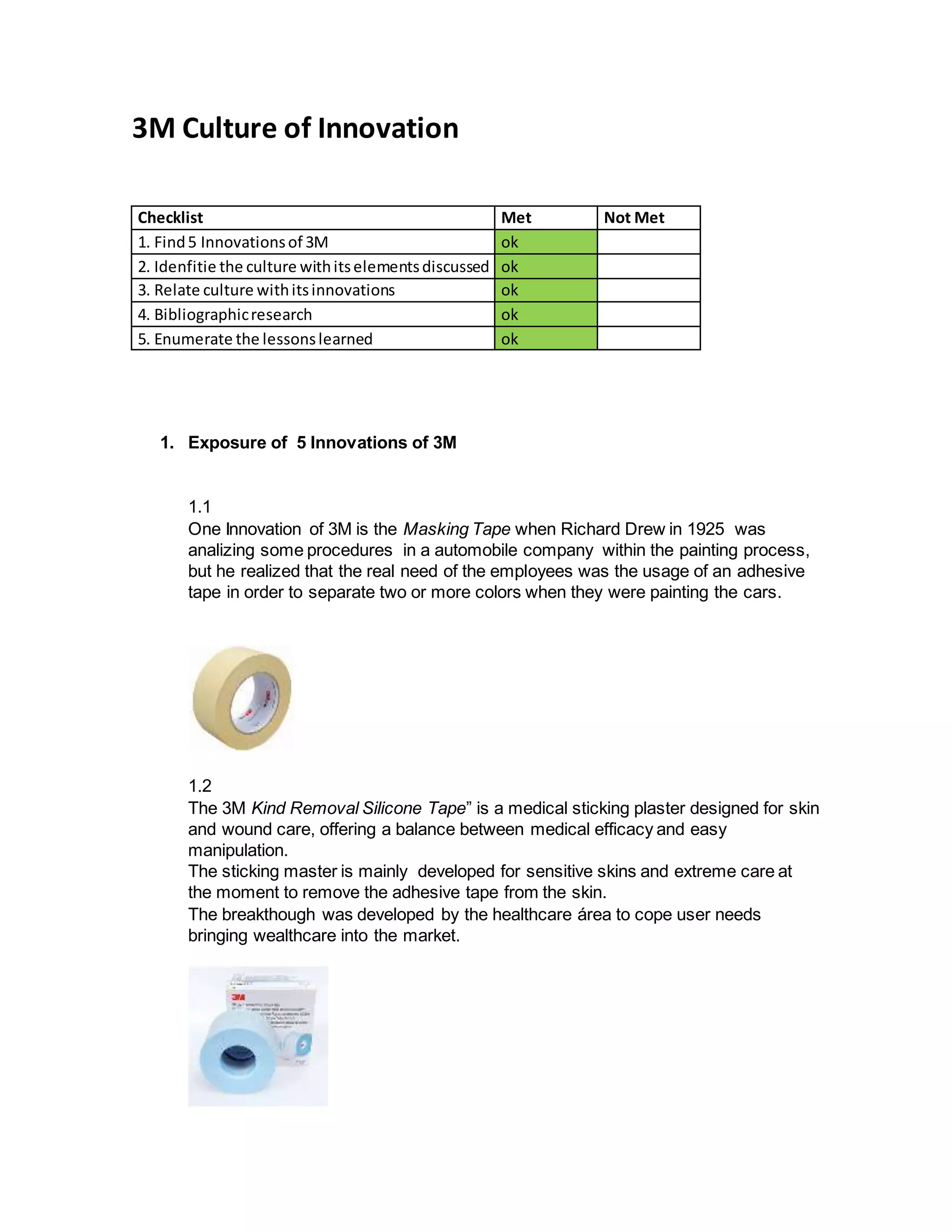 3 m culture of innovation | DOCX