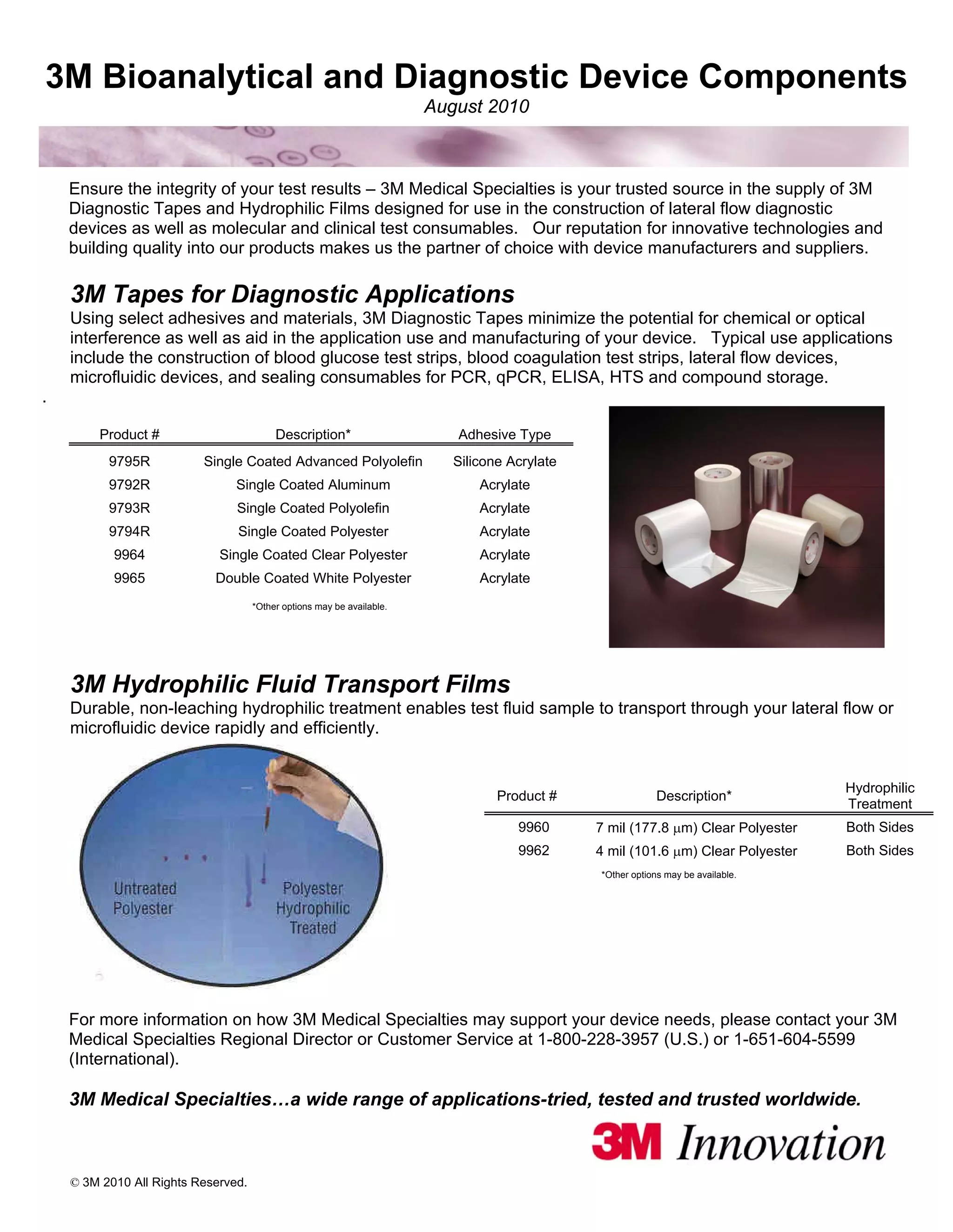 2010 3M Bioanalytical-Diagnostic Components | PDF | Healthcare Industry | Industries