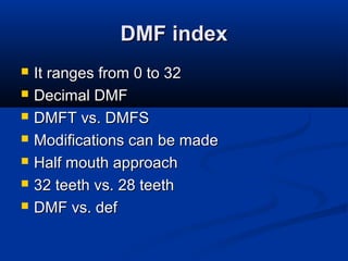 Measuring Dental Caries | PPT