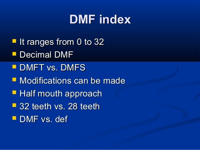 Measuring Dental Caries