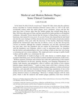 3 Medieval And Modern Bubonic Plague Some Clinical Continuities | PDF