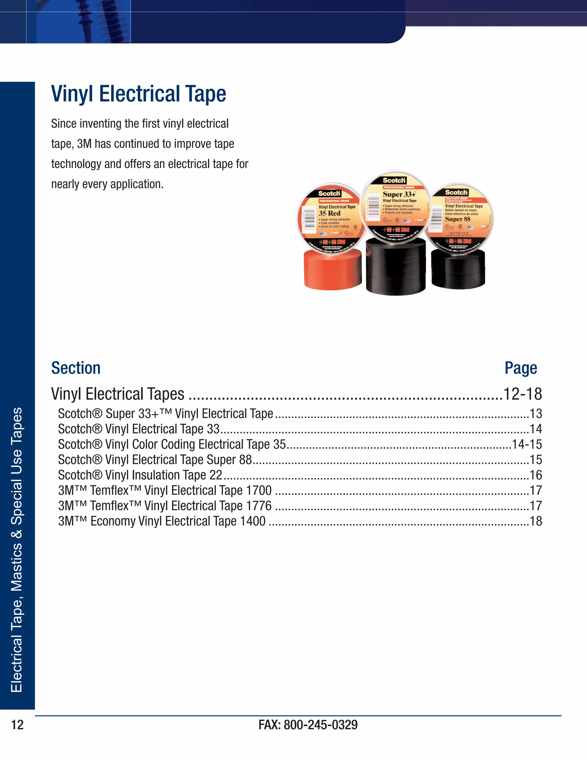 3M Scotch Electrical Tapes - 3M Scotch PVC Insulation & Glass Cloth ...