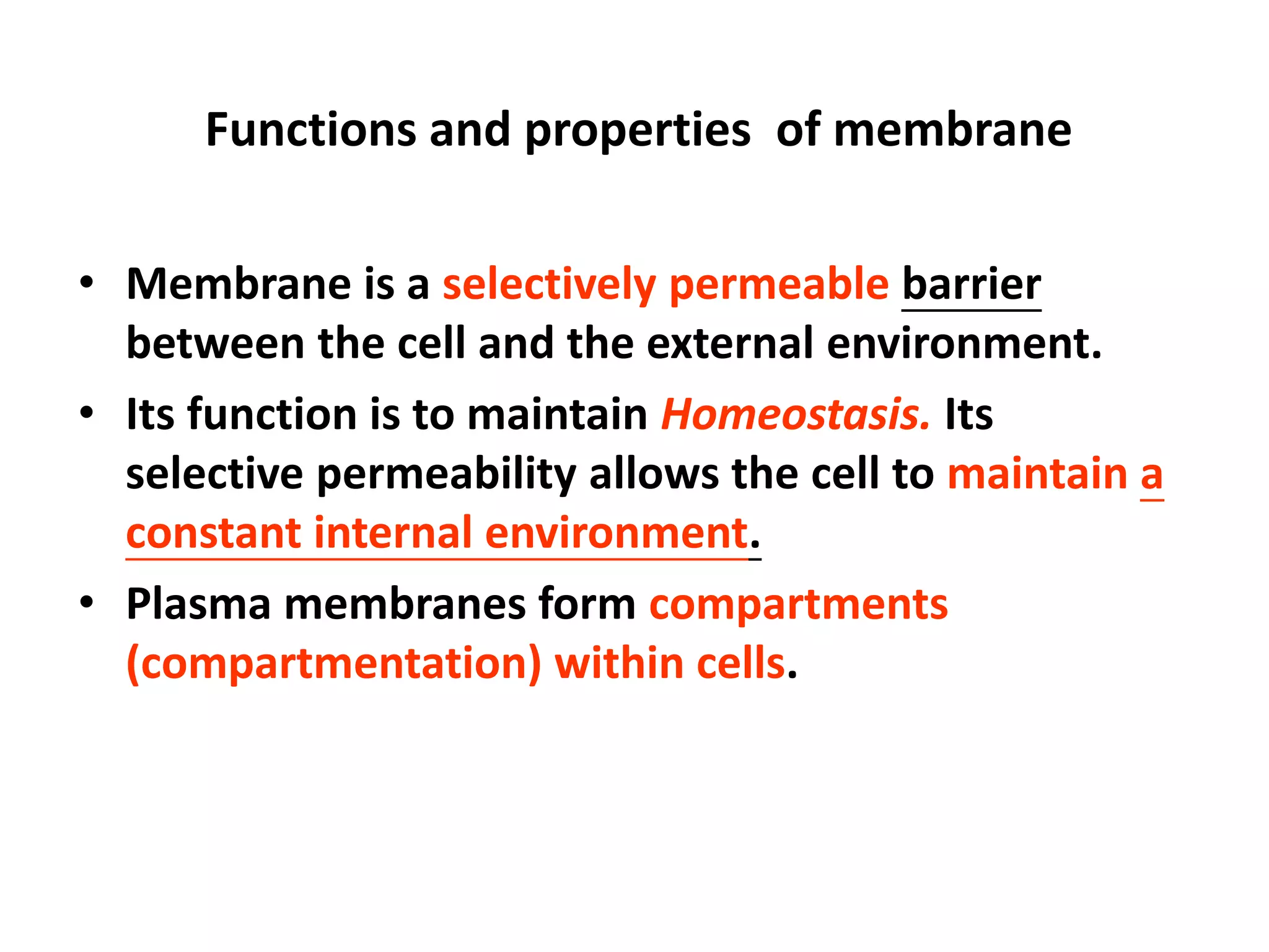 Membrane structure and transport for medical school | PPTX