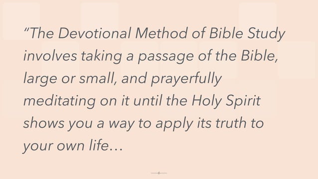 Bible Study Methods—#1 Devotional Method | PPT