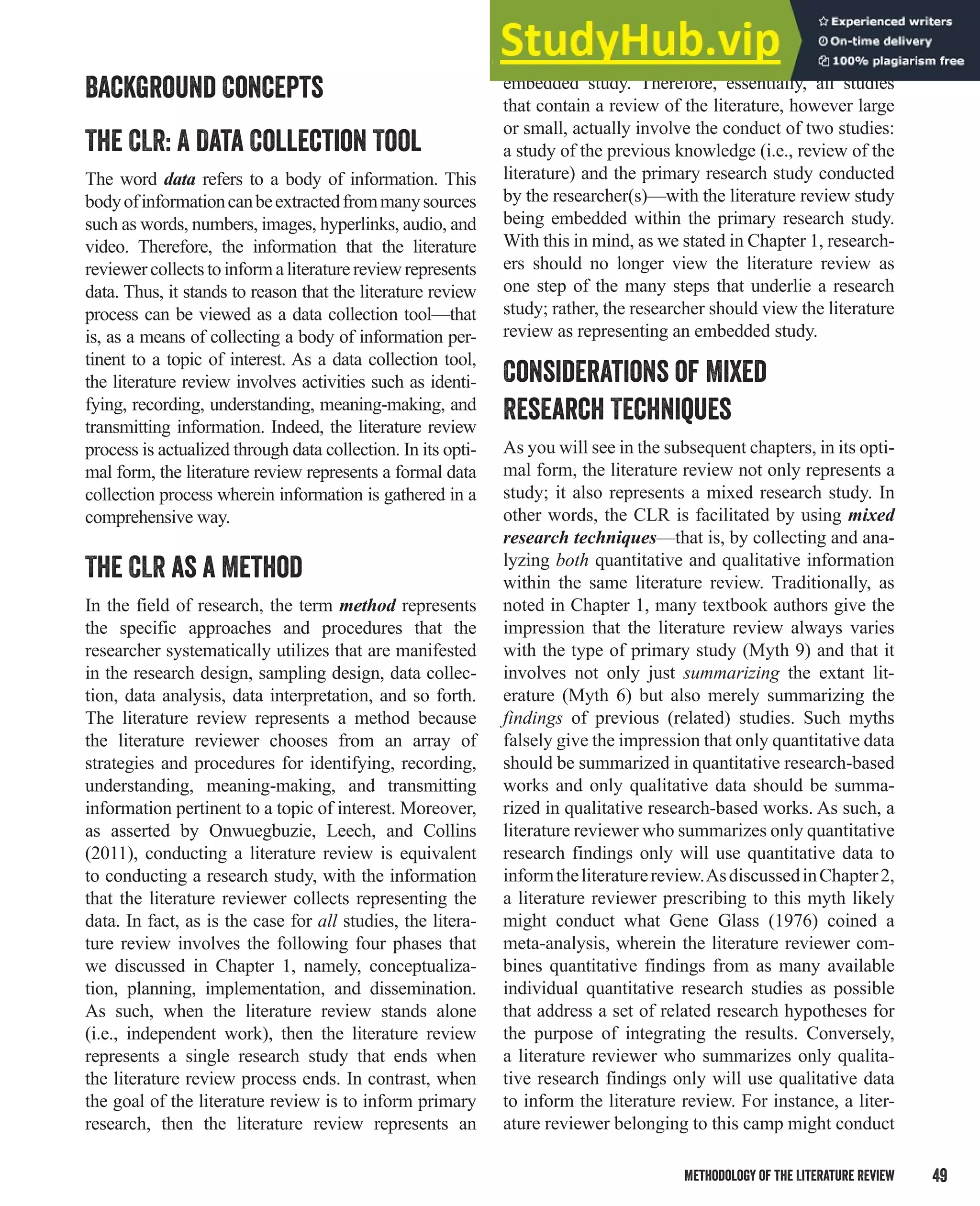 3 METHODOLOGY OF THE LITERATURE REVIEW Chapter 3 Roadmap Background ...