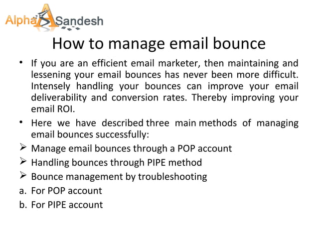 3 methods to manage email bounce effectively | PPT | Email | Internet