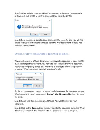 3 Methods to Unlock Password Protected Word Document 2016 | PDF