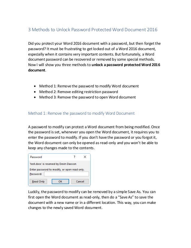 How To Unlock A Protected Word Document Wesbanks
