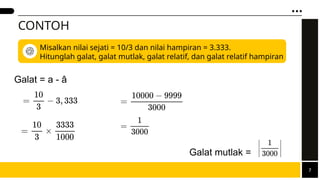 Analisis Galat metode numerik. pertemuan 3 | PPT