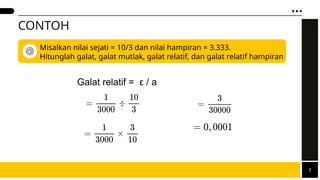 Analisis Galat metode numerik. pertemuan 3 | PPT