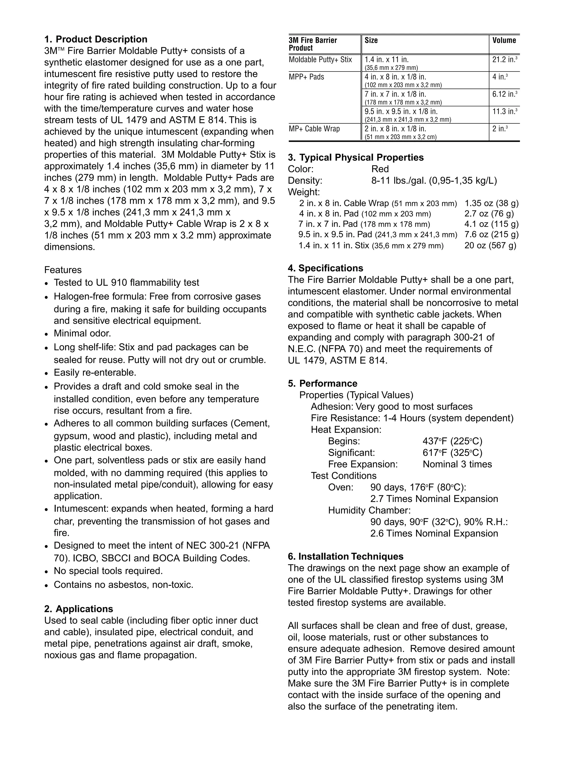 3M Fire Barrier Intumescent Moldable Putty | PDF