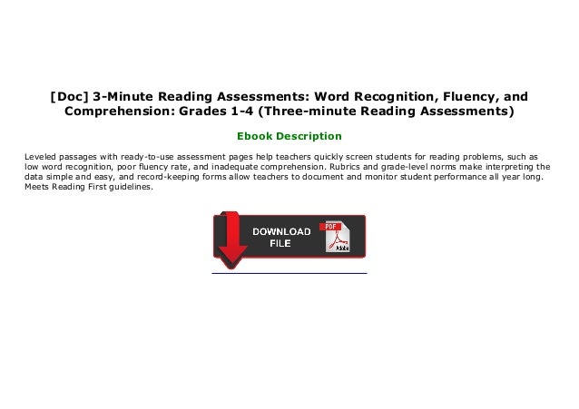 [Doc] 3-Minute Reading Assessments: Word Recognition, Fluency, and Co…