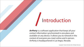 3 minute arr party pitchdeck for startupnv | PDF | Computer Software ...