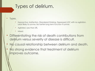 sedation in the ICU, delirium and how to use propofol | PPT