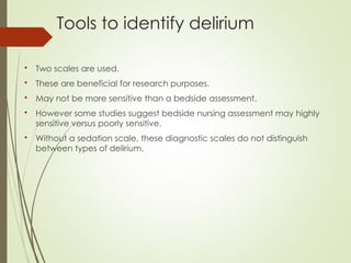 sedation in the ICU, delirium and how to use propofol | PPT