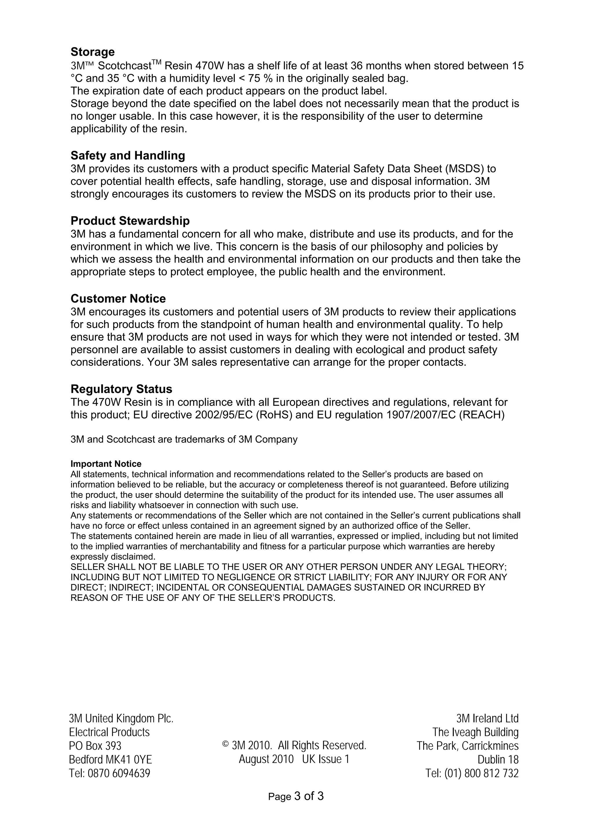 3M LVI-1/3 Scotchcast Resin Cable Joints 4 Core up to 10sqmm | PDF
