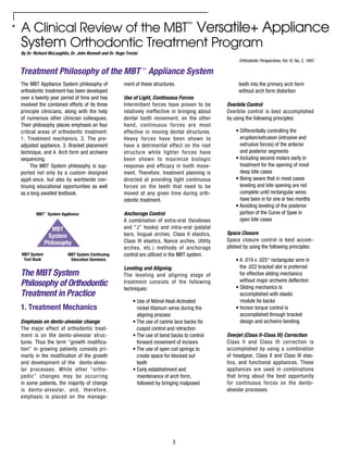 MBT TECHNIQUE - ORTHODONTIC EDUCATION FOR GENERAL PRACTITIONERS. | PDF
