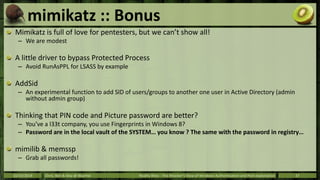 BlueHat 2014 - The Attacker's View of Windows Authentication and Post Exploitation | PPT