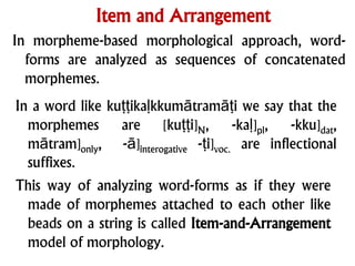 3 models of morphology | PPT