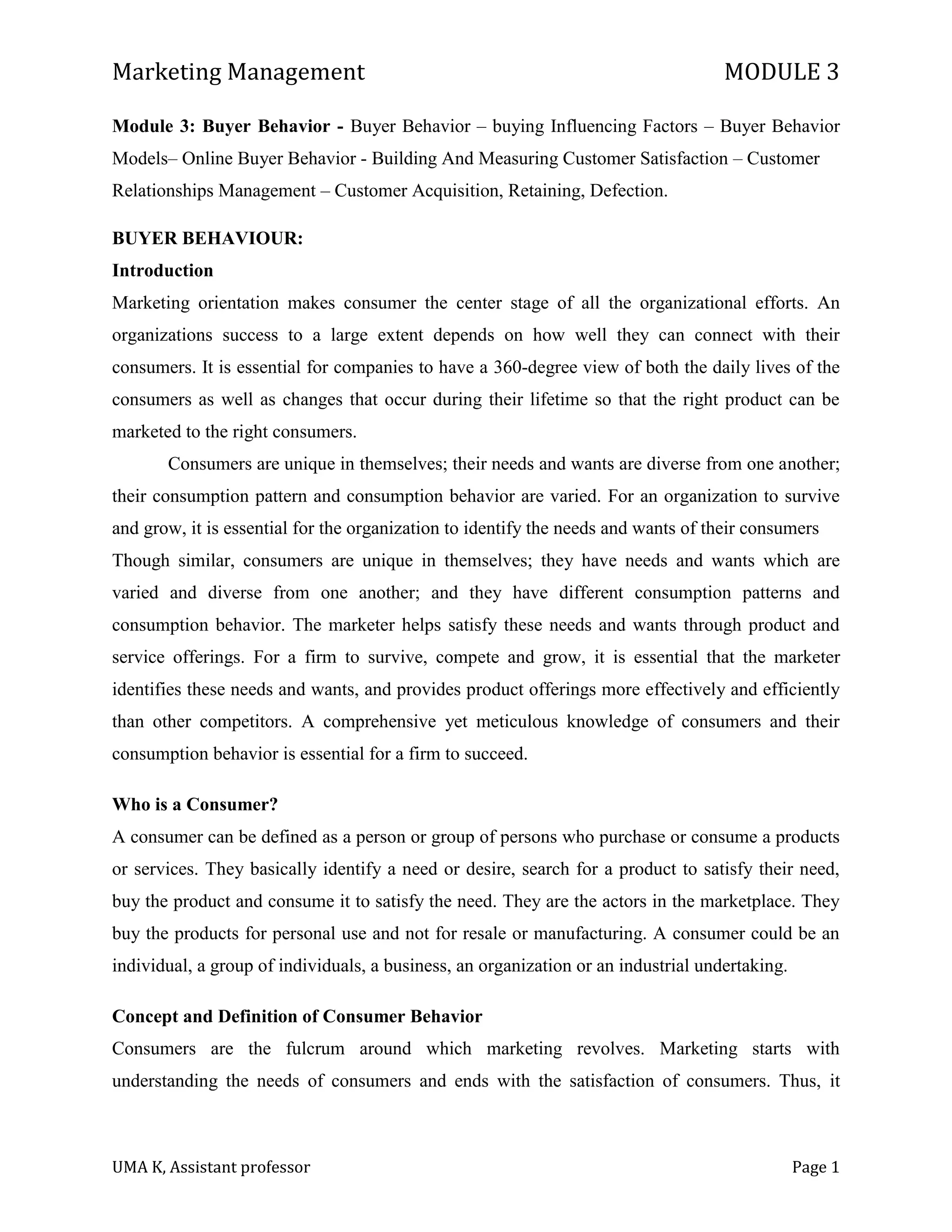 Marketing Management module 3 uma k | PDF