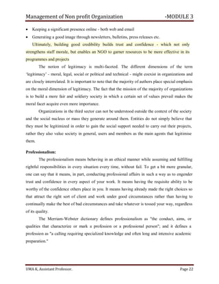 Management of non profit organisation module 3 | PDF