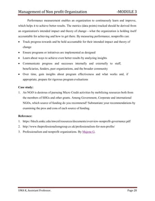 Management of non profit organisation module 3 | PDF