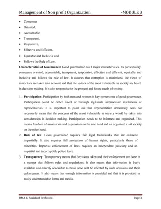 Management of non profit organisation module 3 | PDF
