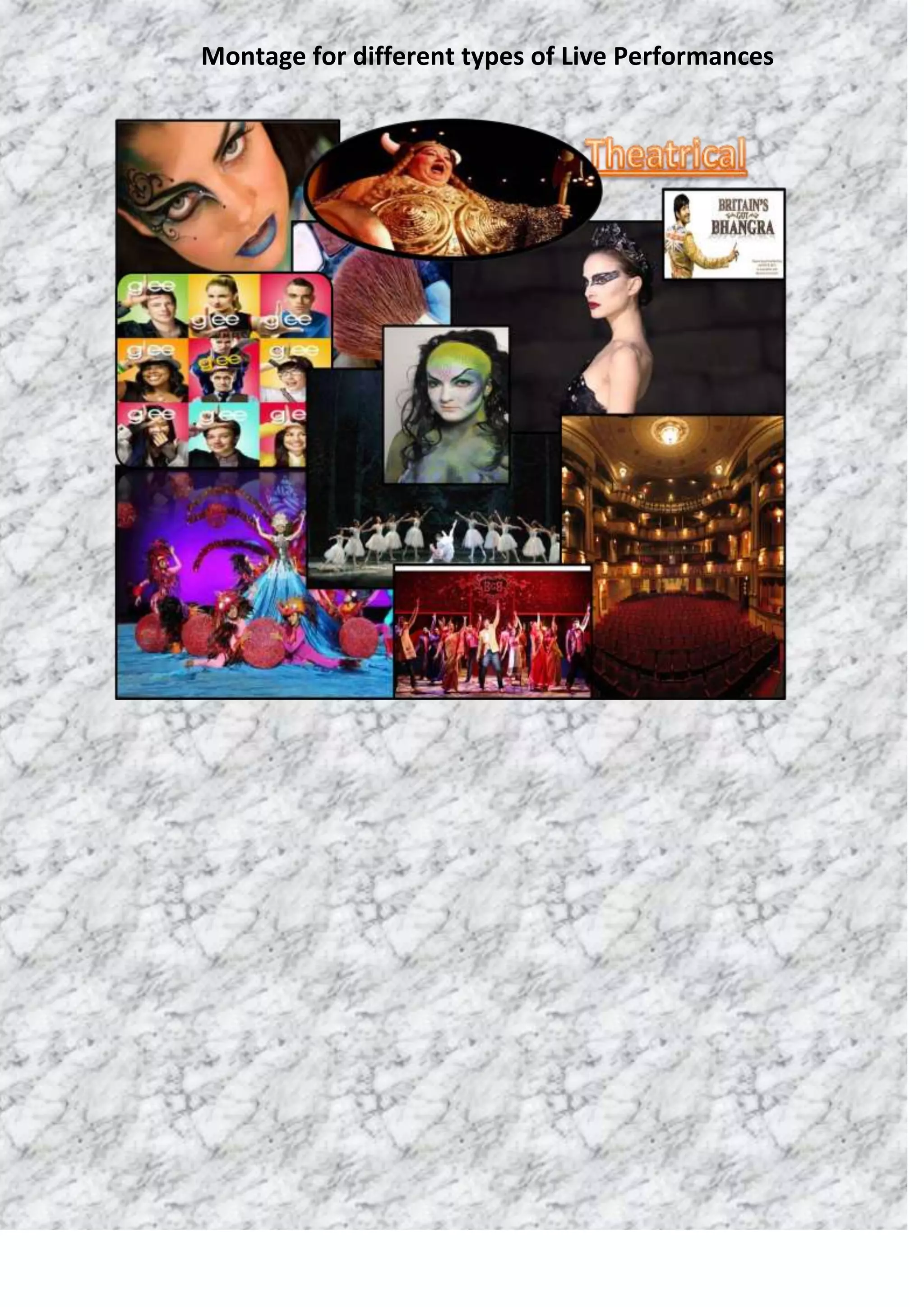 3 montages of different live performances | DOCX