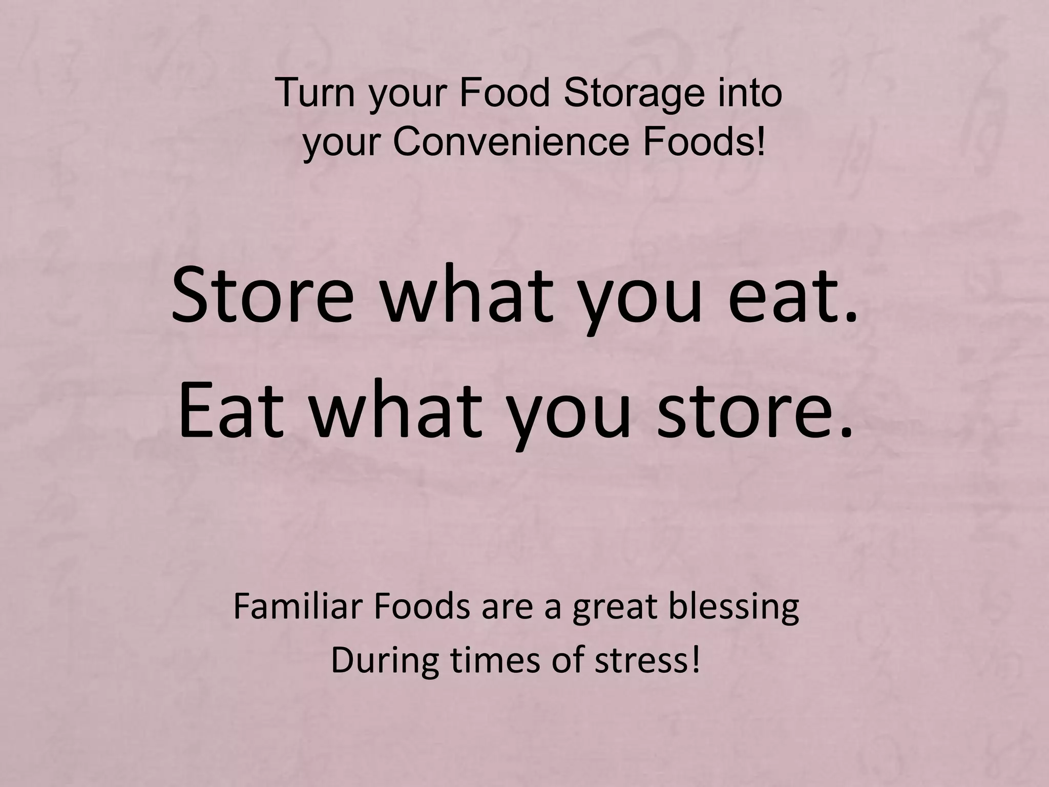 Food Storage Basics | PPTX