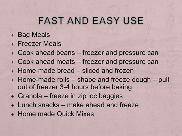 Food Storage Basics | PPT