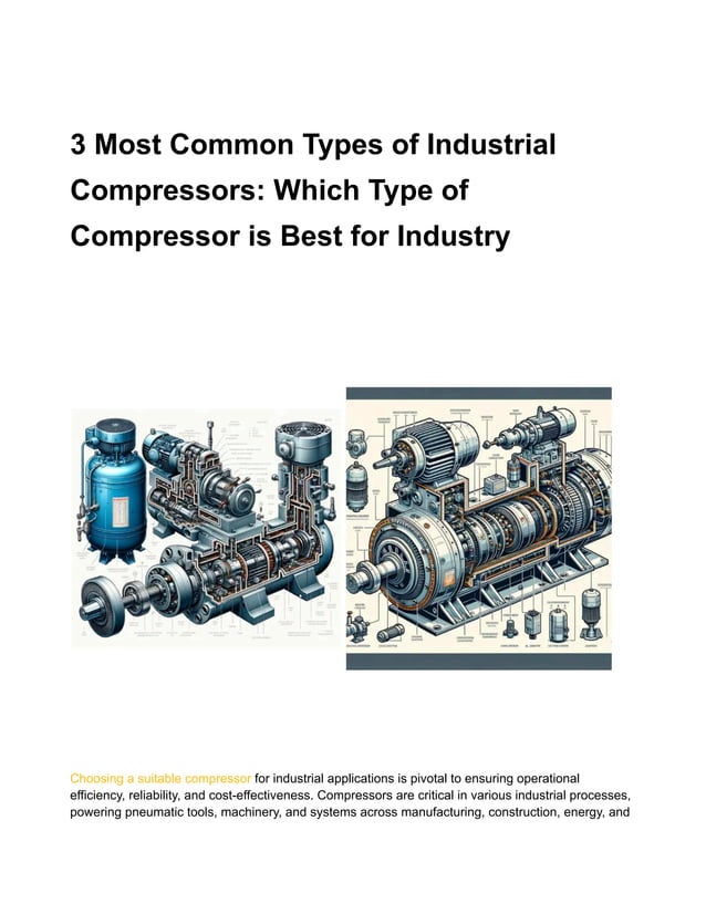 3 Most Common Types of Industrial Compressors_ Which Type of Compressor ...